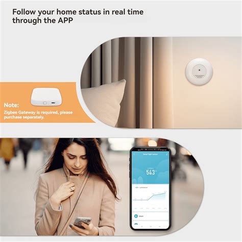 Tuya Zigbee Smart Light Sensor Illuminance Brightness Detection Home Automation Detector App