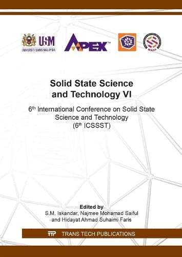 Solid State Science And Technology Vi Volume 290 Solid State
