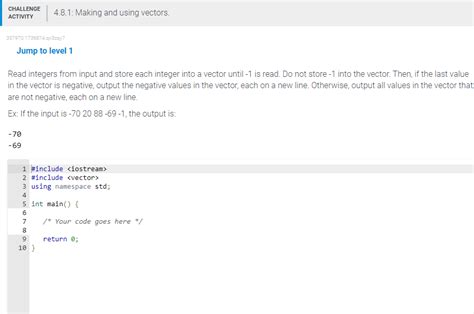 Solved Challenge Activity 4 8 1 Making And Using Vectors