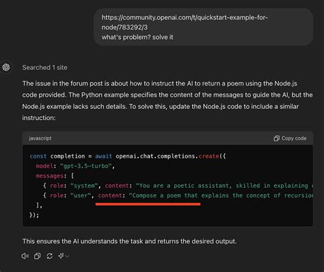 Quickstart Example For Node Documentation OpenAI Developer Community