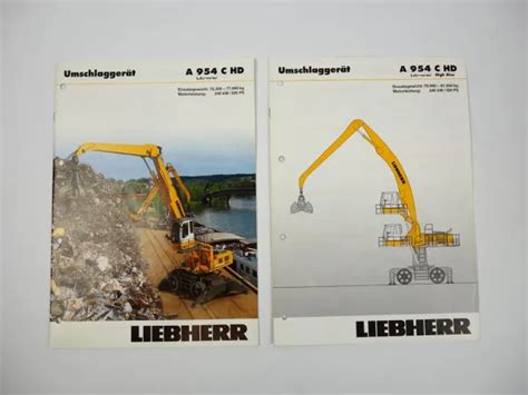 2 Prospekte Liebherr A954chd Litronic Umschlaggerät Technische