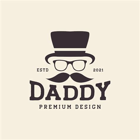 Premium Vector Daddy Face With Mustache And Hat Vintage Logo Design