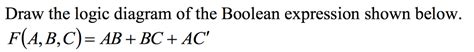 Solved Draw The Logic Diagram Of The Boolean Expression Chegg