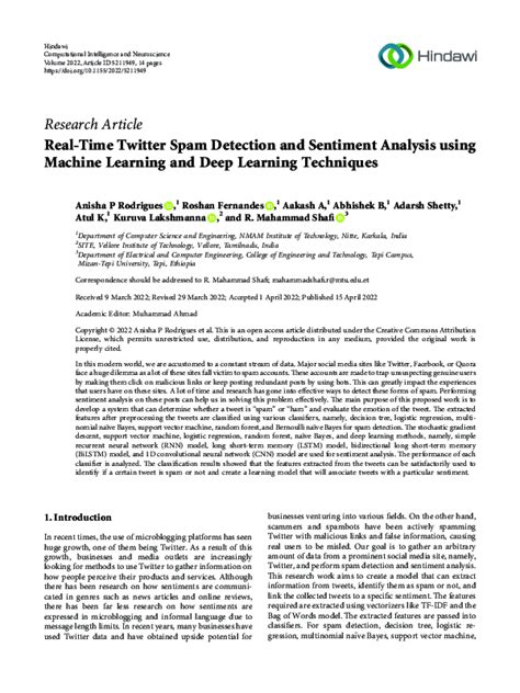 Pdf Real Time Twitter Spam Detection And Sentiment Analysis Using