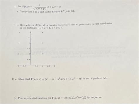 Solved 1 Let F X Y 2 X2 Y2 1 X Y X−y A Verify That F Is
