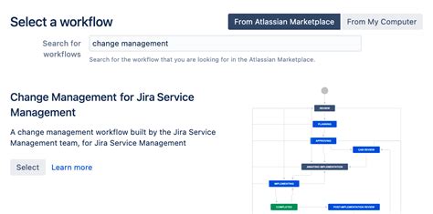 1. Update the change management workflow | Jira Service Management Data Center 10.6 | Atlassian ...