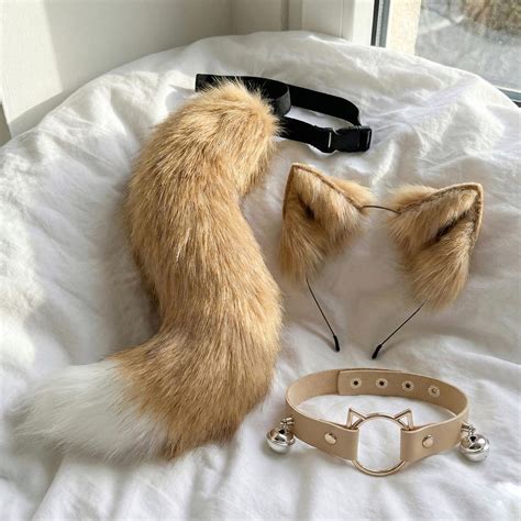 Faux Fur Fox Cosplay Set Ears Tail And Collar Etsy