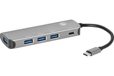 Aдаптер Vcom концентратор Type C 4 Port Usb 3 0 Hub и Pd Alum Shell Cu4383 выгодная цена
