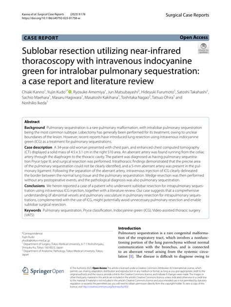 Pdf Sublobar Resection Utilizing Near Infrared Thoracoscopy With Intravenous Indocyanine Green