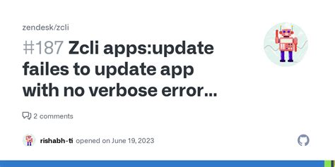 Zcli Appsupdate Failes To Update App With No Verbose Error Message