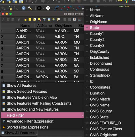 Use Attribute Table Field Filters In Qgis To Subset Data Gis Maps
