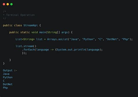 stream operations intermediate and terminal stream tutorial