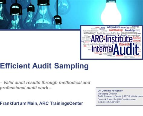 Efficient Audit Sampling Interne Revision Training
