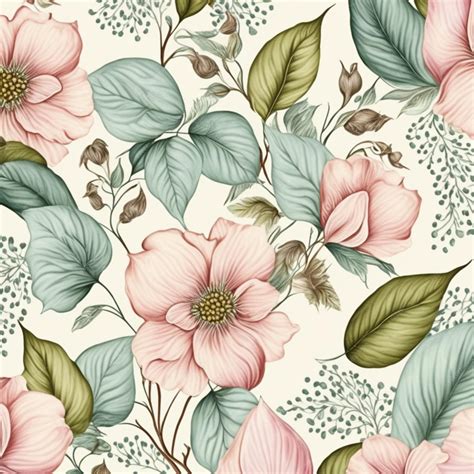 Premium Photo Floral Seamless Pattern