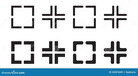 Full Screen And Exit Full Screen Icon Set Stock Illustration