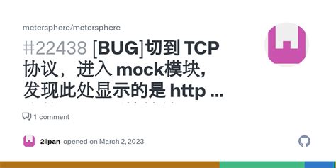 Bug 切到 Tcp 协议，进入 Mock模块，发现此处显示的是 协议的mock环境地址 · Issue 22438 · Meterspheremetersphere · Github