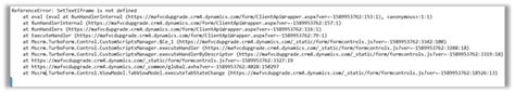 referenceerror settextiframe is not defined in dynamics365