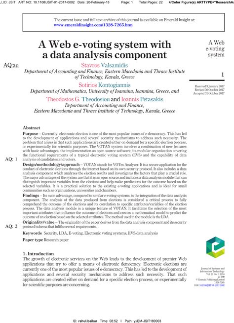 Pdf A Web E Voting System With A Data Analysis Component