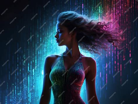 Premium Photo Silhouettes Of Women With Cascading Binary Code