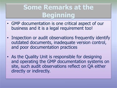 Ppt Management Of Gmp Documentation Powerpoint Presentation Free Download Id 1091020