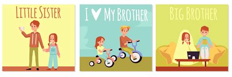 Two Brother Cartoon Vector Images Over