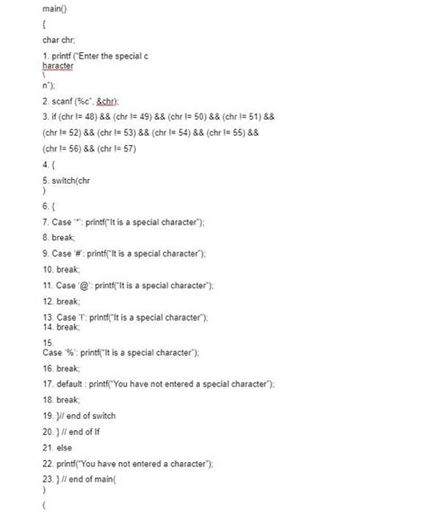 Solved Main Char Chr Printf Enter The Special C Chegg