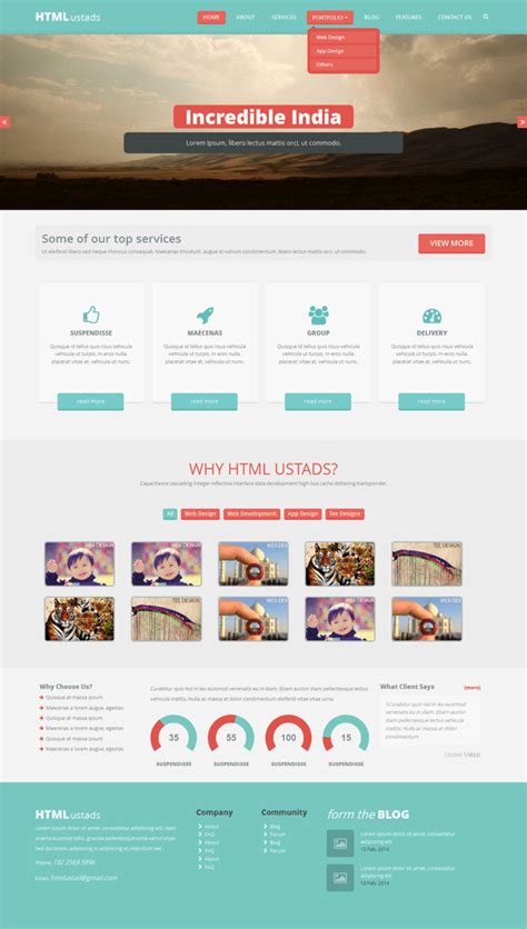 One Page Html Template