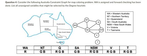 Solved Question 4 Consider The Following Australia Constraint Graph