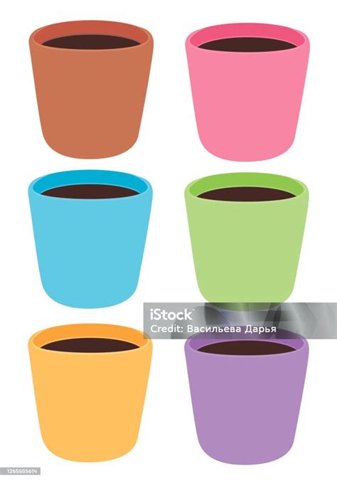흰색 고립 된 배경에 설정 화분 스티커 기프트 카드 홈 플랜트 상점 로고 목욕 타일 웹 랜딩 페이지용 하우스 플랜트 냄비 전화 케이스 또는 천 인쇄 플랫 스타일 스톡 벡터
