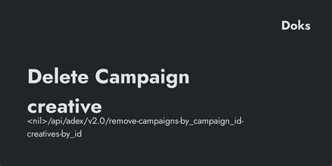 Delete Campaign Creative
