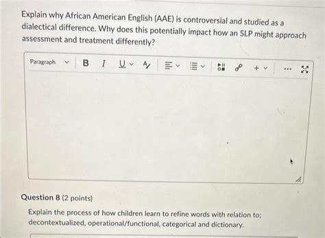 Solved Explain Why African American English Aae Is