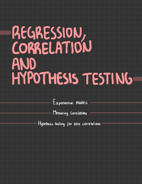 regression correlation and hypothesis testing regression