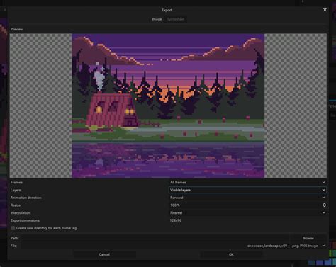 export dialog ux enhancements · orama interactive pixelorama