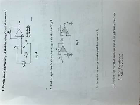 solved for the circuit shown in fig 4 find the voltage v