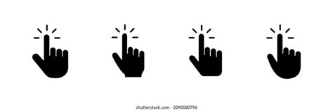 Press Gesture Computer Mouse Line Silhouette Stock Vector Royalty Free 2230451593 Shutterstock