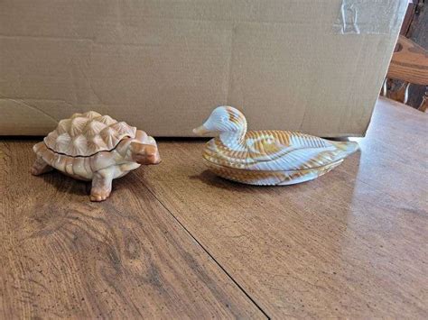 Slag Glass Snapping Turtle Slag Glass Duck Baer Auctioneers Realty Llc