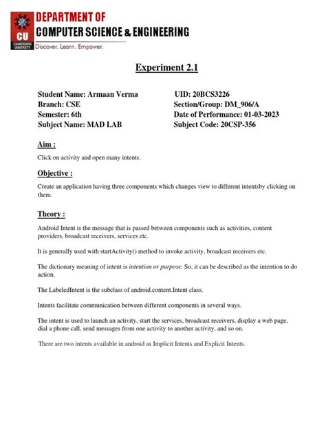 Exp 4 Mad Lab Armaan Verma Pdf Android Operating System Application Software