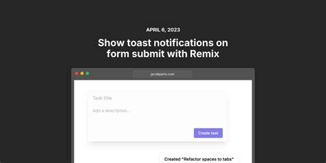 Show Toast Notifications On Form Submit With Remix