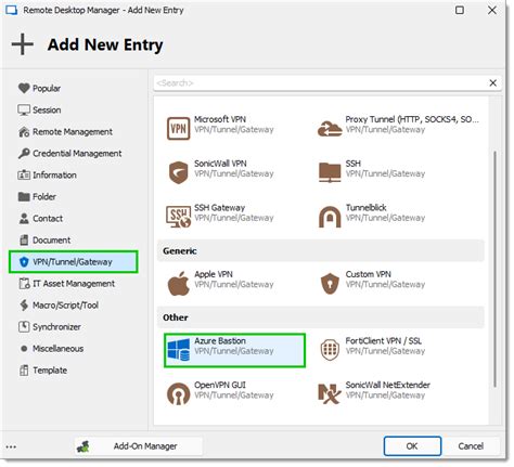 Configure An Azure Bastion Entry In Remote Desktop Manager