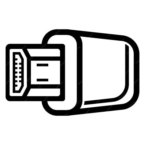 Premium Vector Hdmi Port Line Icon Vector Hdmi Port Sign Isolated