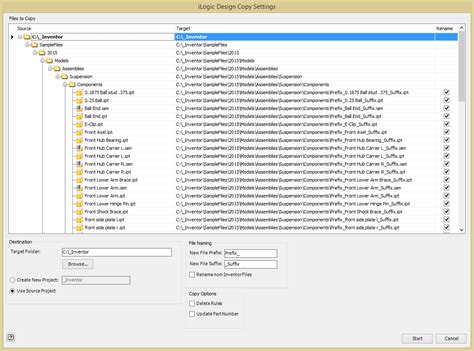 How To Copy Assemblies Including References With Prefix And Suffix