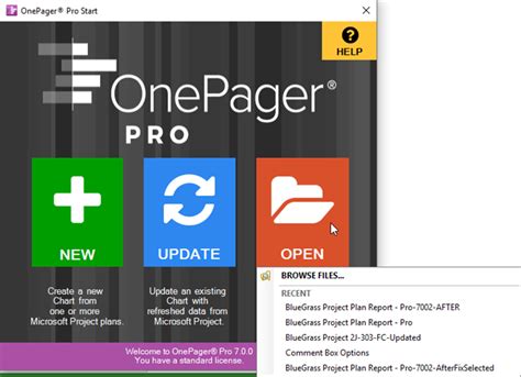 Opening An EXISTING Chart OnePager Pro Add In For Version OnePager Documentation
