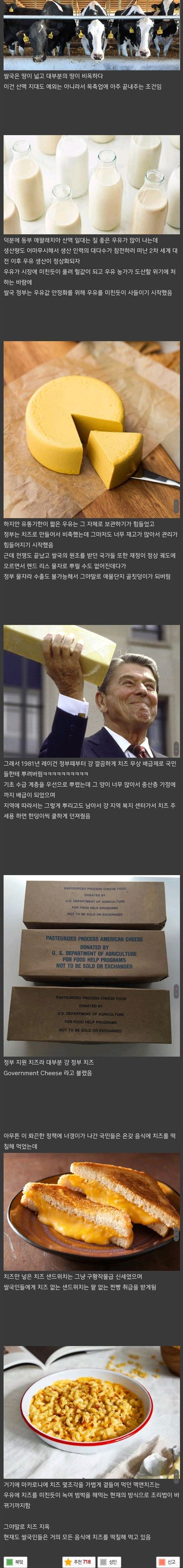 미국인들이 치즈를 많이 먹는 이유 유머움짤이슈 에펨코리아