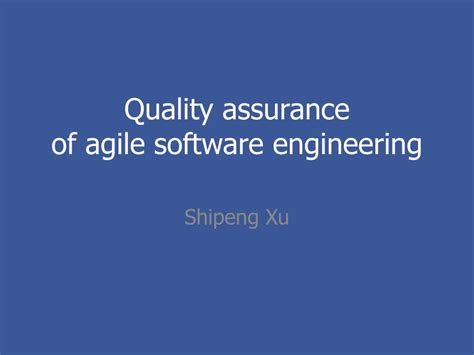 Ppt Quality Assurance Of Agile Software Engineering Powerpoint Presentation Id5499459