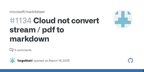 Cloud Not Convert Stream Pdf To Markdown · Issue 1134 · Microsoft