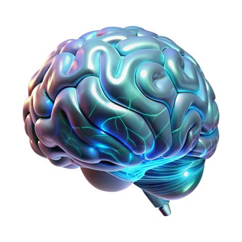 Iconic Abstract A Holographic Projection Of A Human Brain Rotating Slowly Intricate Neural