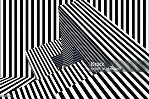 3d 추상 환각 줄무늬 선 건축 배경 착시에 대한 스톡 사진 및 기타 이미지 착시 건축 착각 Istock