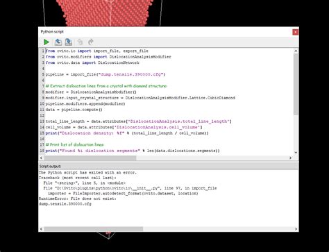 Dislocation Density Python Script Forum Ovito Open Visualization Tool