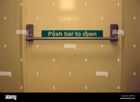 Emergency Fire Escape Door With Push Bar Stock Photo 2162102 Alamy