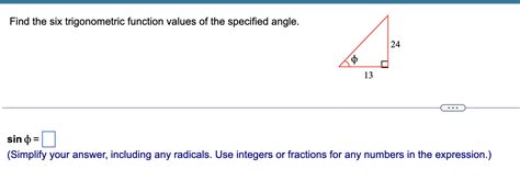 solved find the six trigonometric function values of the